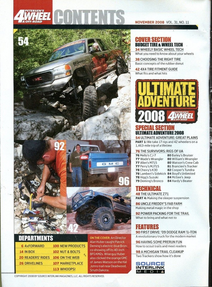 Petersen's 4 Wheel & Off-Road Magazine November 2008 Tire & Wheel Tech ...