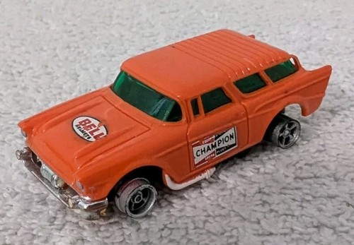 1957 Chevy Nomad Aurora AFX Orange HO Slot Car Toy w/ Green Windows ...