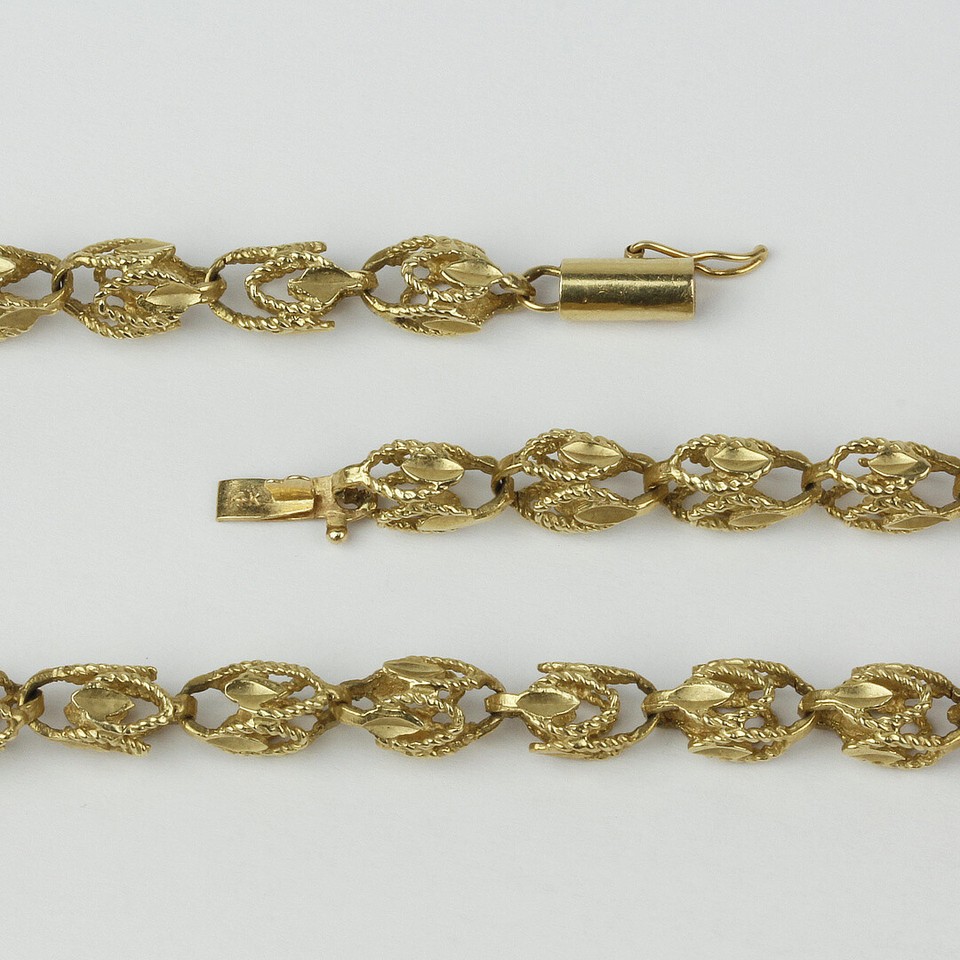 Heavy 14k Yellow Gold Womens Marquise/Turkish Link Chain Necklace 20 ...