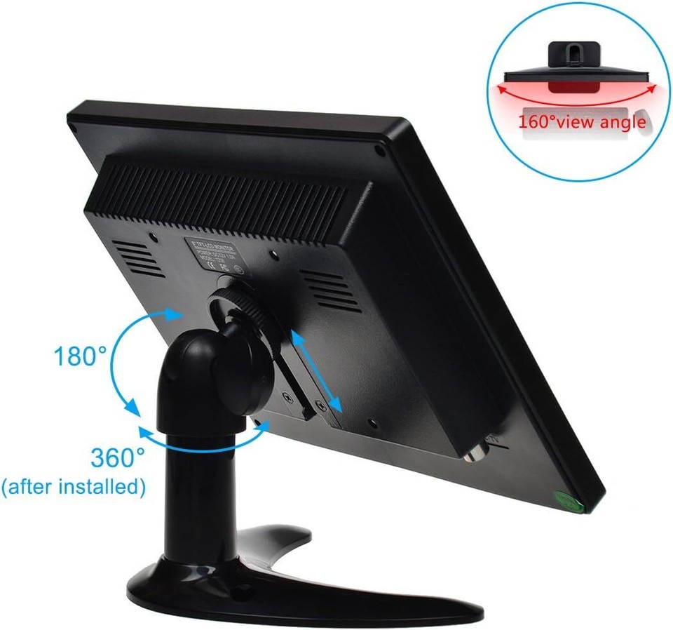 1024x768 8 Inch Portable CCTV Monitor IPS Screen HDMI VGA AV BNC for PC ...