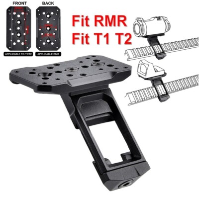 Tactical Universal Picatinny Offset Mount Base For T1 T2 RMR Red Dot ...
