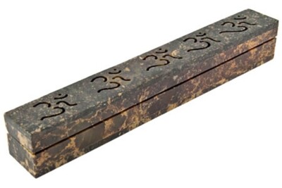 OM Symbol Carved on Natural Soapstone Incense Box Burner - 10" x 2" | eBay