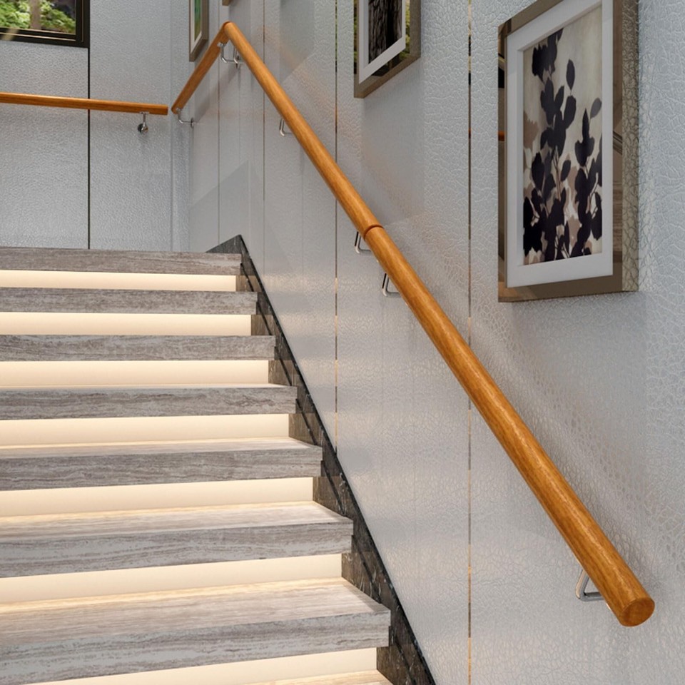 Wooden Handrails, 3ft Non-Slip Staircase Handrail,Safety Hand Rails ...