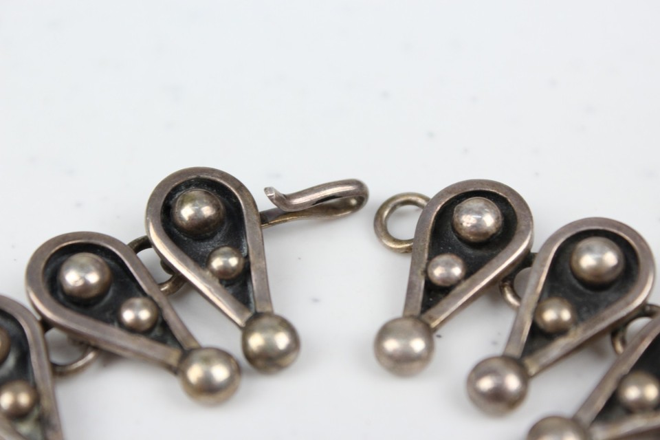 Vintage Estate Sterling Silver Fancy Link Necklace 16" | eBay