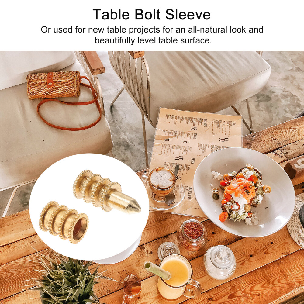 20 Pcs Dining Table Bolt Sleeve Connectors Copper Sets Easy Install Pin ...