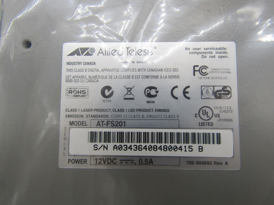 Allied telesyn at-fs201 ethernet switch | eBay