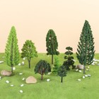 60Pcs Mixed Miniature Garden Model Tree for Train Scenery Landscape ...