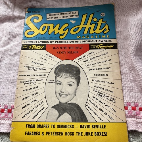 Song Hits Magazine July 1962 Vol 25 No 9 Johnny Mathis Sandy Nelson ...