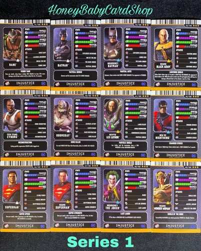 Injustice Arcade Series 1 Full Gold Starter Set Out of Print 12 Cards ...