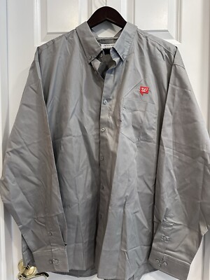 Walgreens Shirt Men 2XL Gray Long Sleeve Button Front Employee Uniform ...