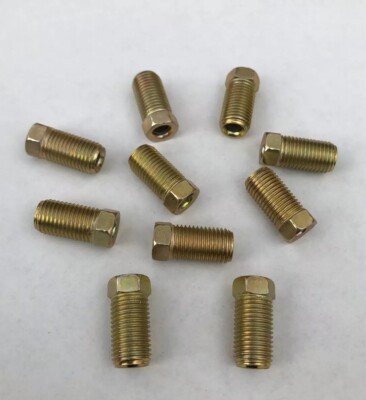 3/16 Brake Line Long Nut 3/8-24 Inverted Flare Blf-10 Gold Zinc Fitting ...