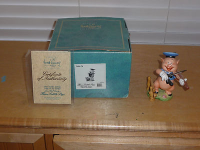 DISNEY WDCC THREE LITTLE PIGS FIDDLER PIG HEY DIDDLE DIDDLE FIGURINE ...