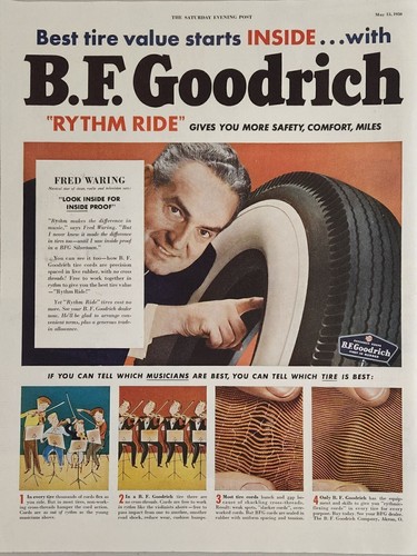 1950 Print Ad BF Goodrich Tires Band Leader Fred Waring Akron,Ohio | eBay