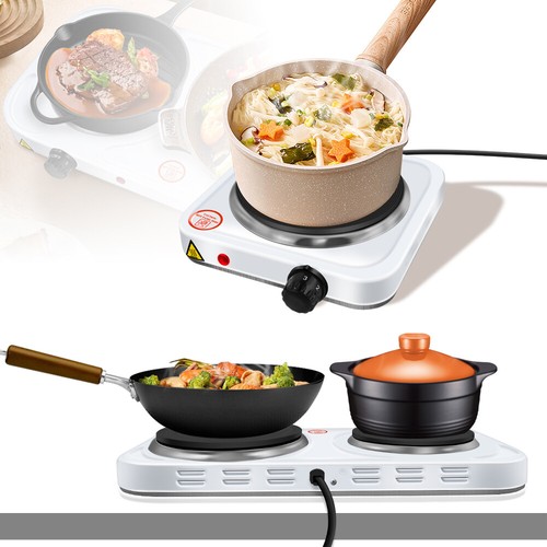 Electric Hob Double Ring Table Top Hot Plate 5 Powerful Level Portable ...