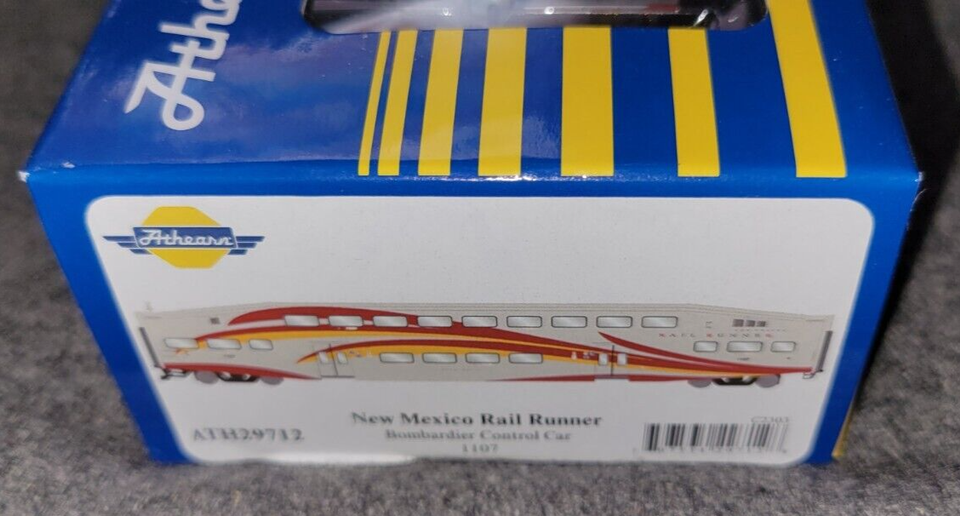 Athearn HO Scale New Mexico Railrunner Bombardier Commuter Control Car ...