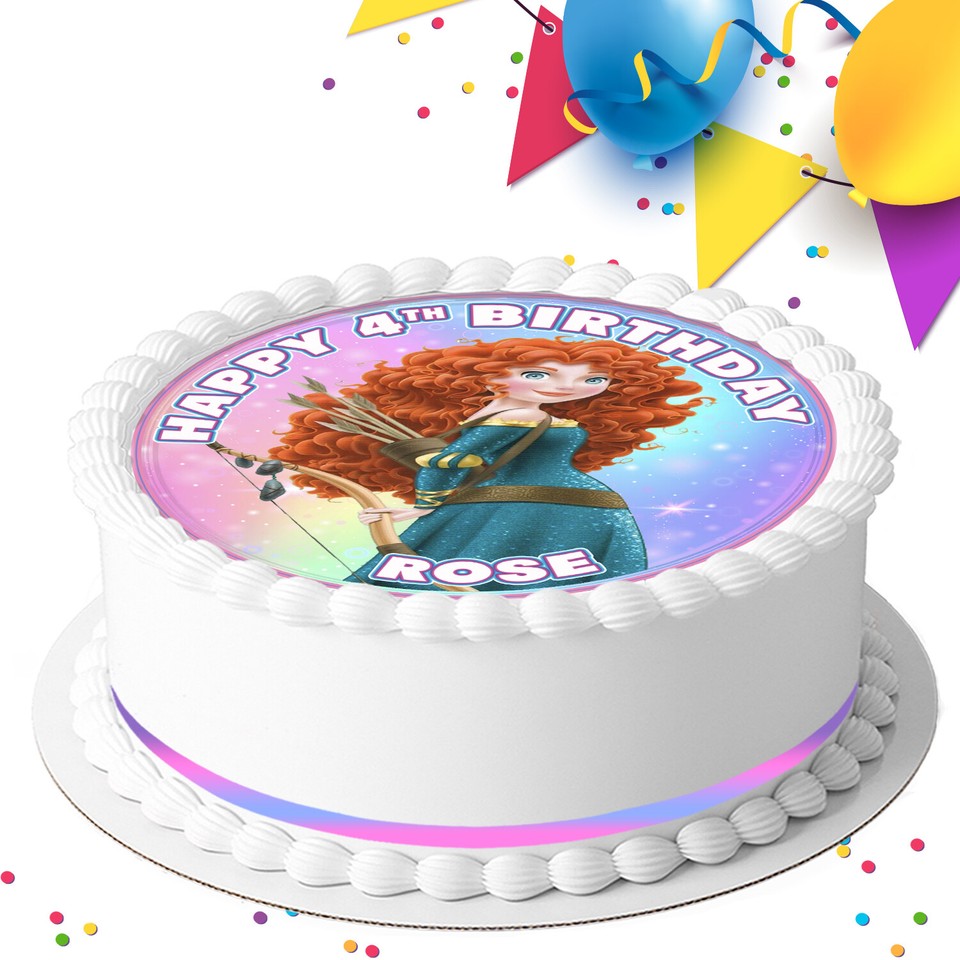 PRINCESS MERIDA BRAVE PERSONALISED EDIBLE CAKE TOPPER & CUPCAKE TOPPERS ...