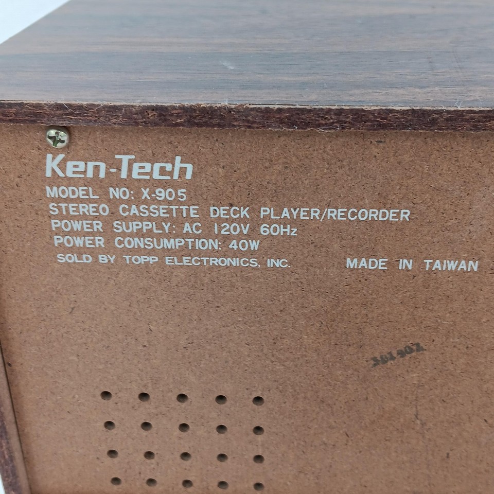 Vintage Ken-Tech X-905 Stereo Cassette Deck Player Recorder VU Meters ...
