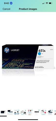 HP CE341A 651 Cyan Toner Cartridge, LaserJet Enterprise 700 Color M775 ...