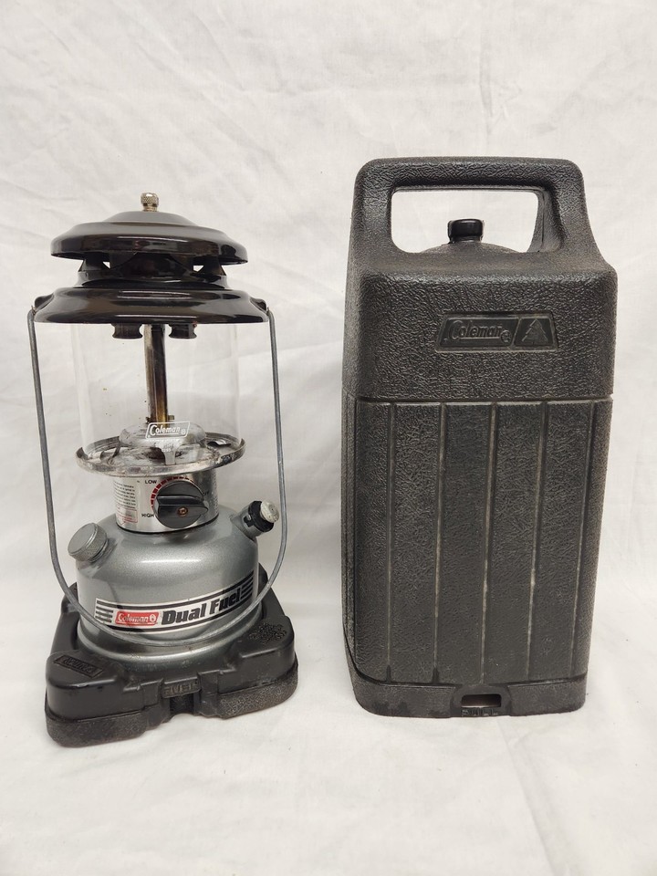 Vintage Coleman Model 285 Dual Fuel Lantern Dated 3-93 W/Case Working ...