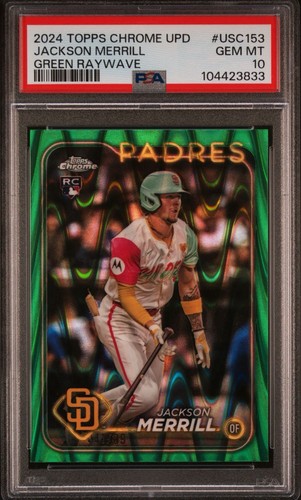 2024 Topps Chrome Update Jackson Merrill Green Raywave /99 PSA 10 # ...