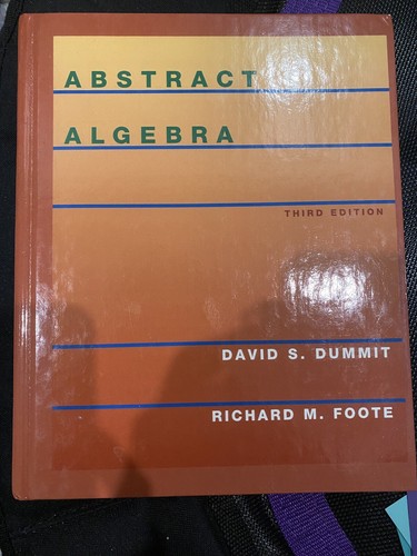 Abstract Algebra by Dummit and Foote - Hardcover 9780471433347 | eBay