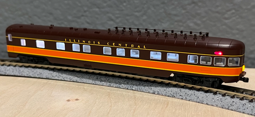 Kato Smoothside Passenger Observation Car Illinois Central N-Scale Fast ...