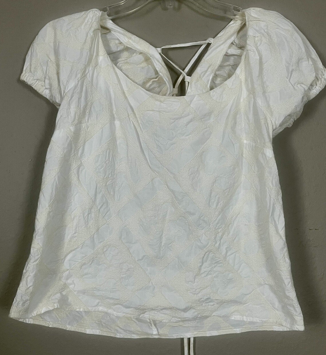 Madewell Ruby puff Sleeve Blouse Ivory Patchwork Flor… - Gem