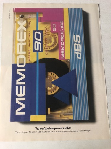1987 Memorex Cassette Tapes Vintage Print Ad Advertisement pa25 | eBay
