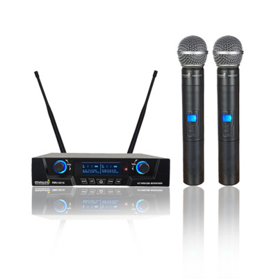 Wireless Audio Microphone System 2-Channel UHF Diversity Handheld Mic ...