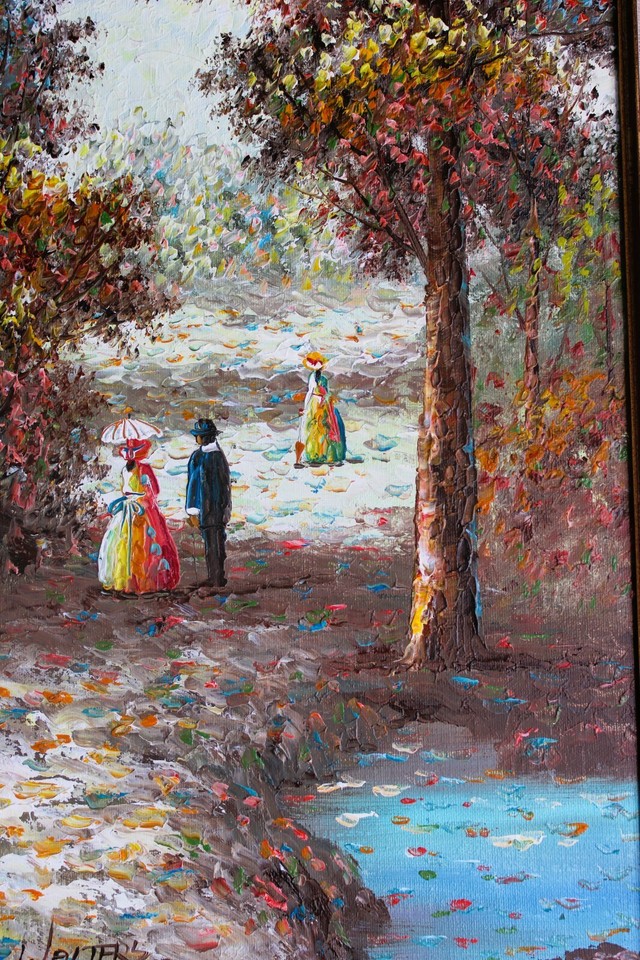 ALEN WALTERS VINTAGE OIL PAINTING ON CANVAS SIGNED IMPRESSIONISM ...
