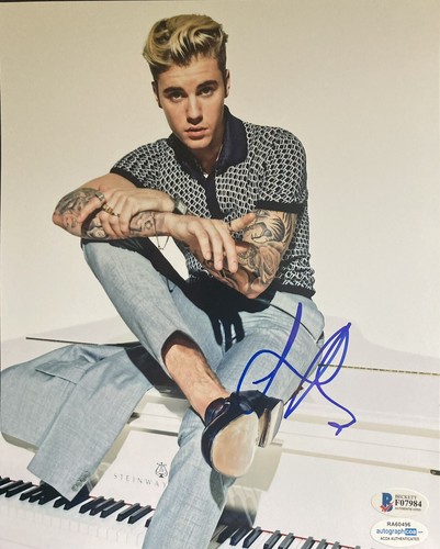 Justin Bieber Signed 8x10 Photo BAS Beckett Authenticated Autograph ...