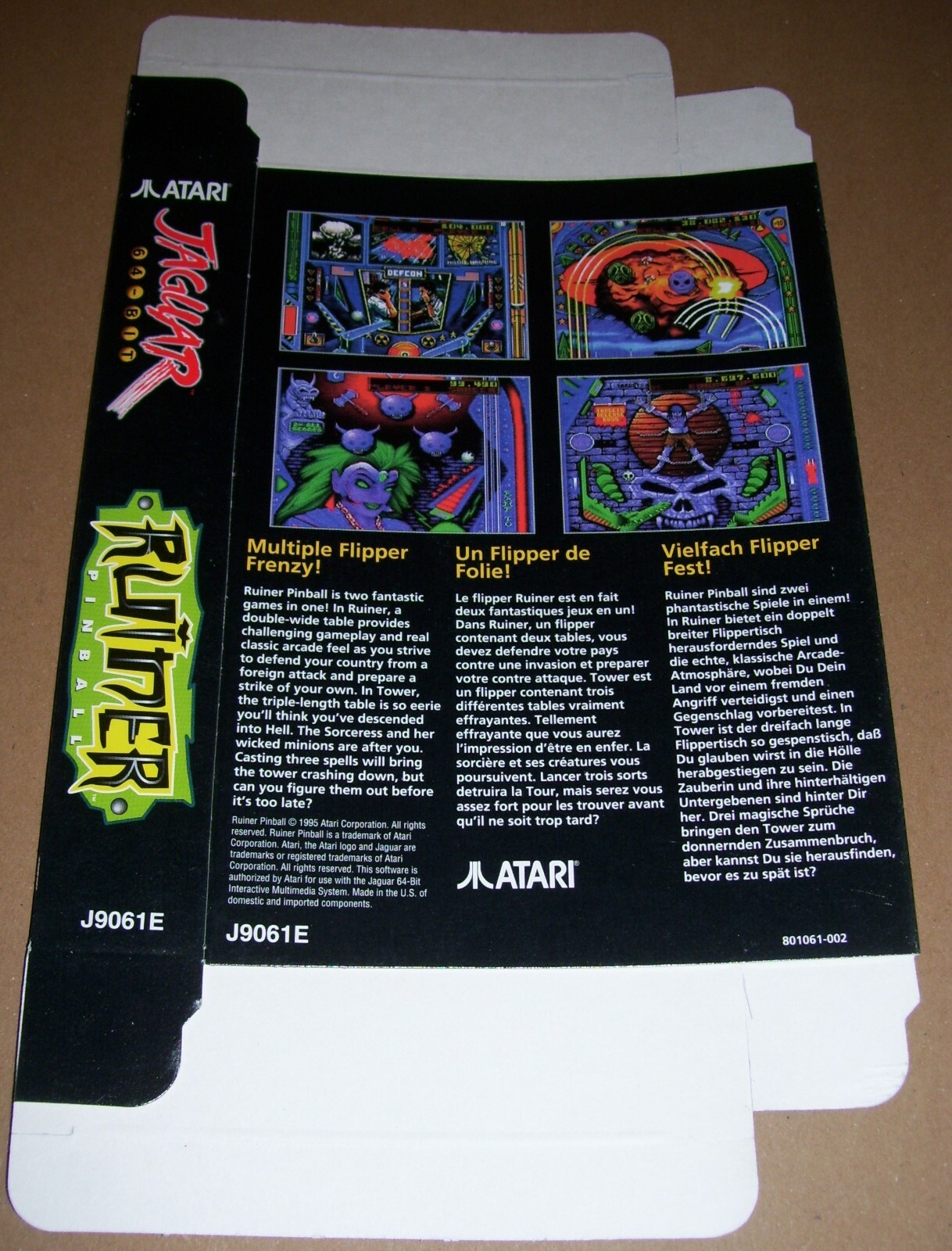 Atari Jaguar 64-Bit Games Console Original RUINER Game Box P/N J9061E ...