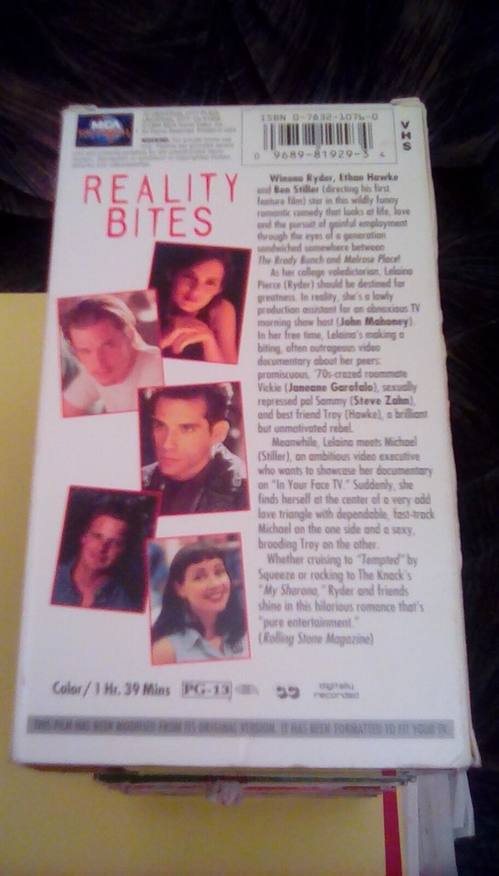 Reality Bites VHS 90s cult Lenny Kravitz U2 Ethan Hawke Winona Ryder ...