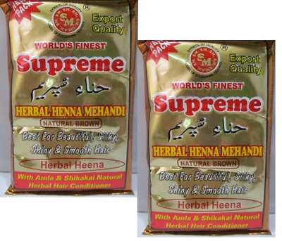 Natural Brown- 2 Packets x 150g (Total 300g) Supreme Henna- Hair Dye ...