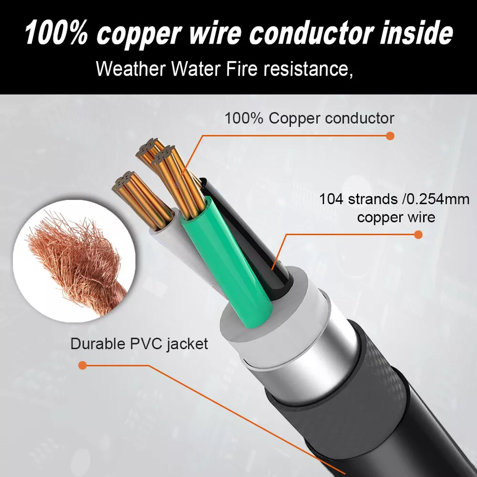 110V to 220V Extension Cord Adapter 14AWG Voltage Converter Cable for ...