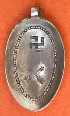 NAVAJO INDIAN SWASTIKA FRED HARVEY STERLING SILVER PENDANT SOUVENIR ...