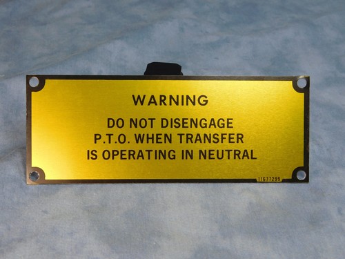 M809 M939 PTO DATA PLATE M813 M925 M936 M818 M932 11677299 9905-01-054 ...