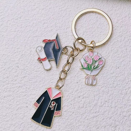 Graduation Themed Keychains for Party Decorations Student Key Holder ...