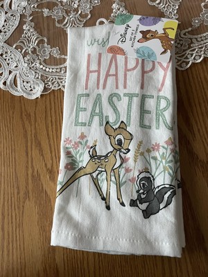 NWT Disney Easter Bambi & Flower S/2 Kitchen Towels - Wishing You a ...
