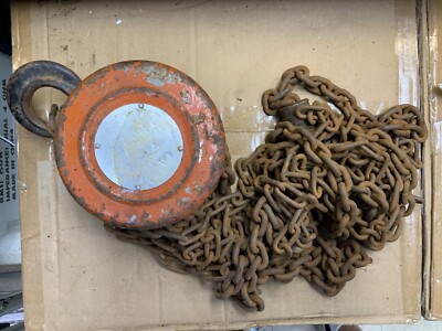 Vintage Chain Hoist Chain Block Steel Construction Orange | eBay