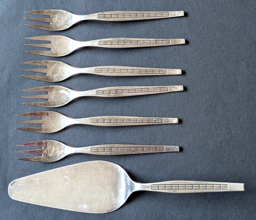 7-pieces / ALPACCA RS 100 / SILVERPLATED / Cake/Pie Server - 6-forks | eBay