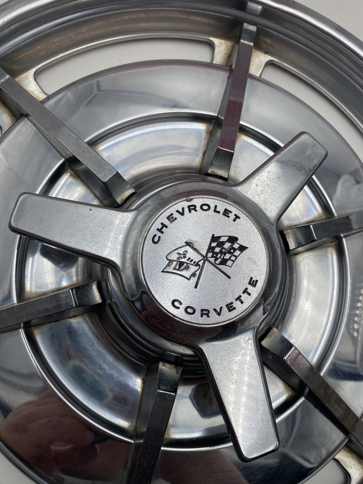 1963 Chevy Corvette Hubcaps Set of 4 Stainless Steel Body Originals ...