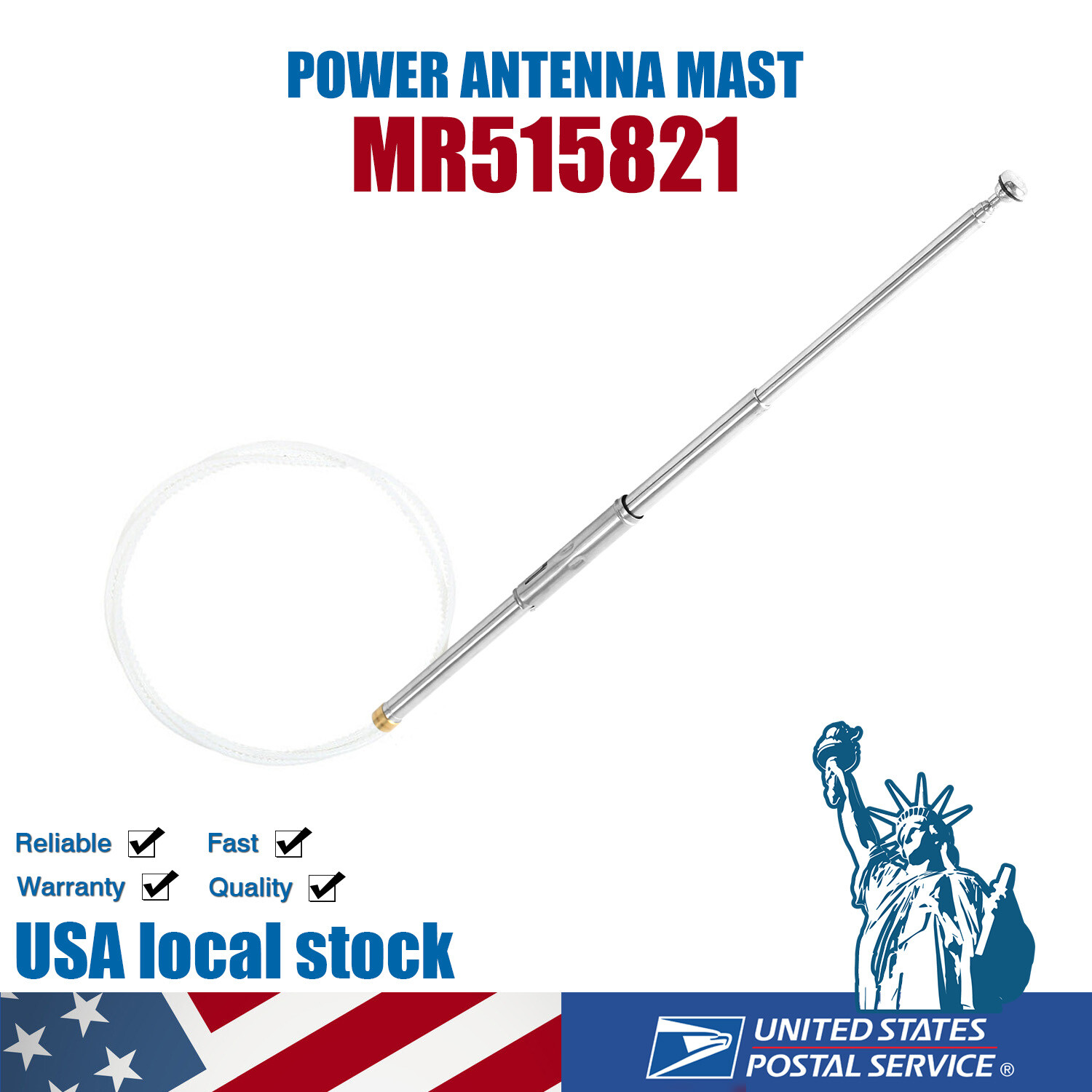 Power Antenna Mast Aerial Rod New Replace For Mitsubishi Montero 01-06 ...