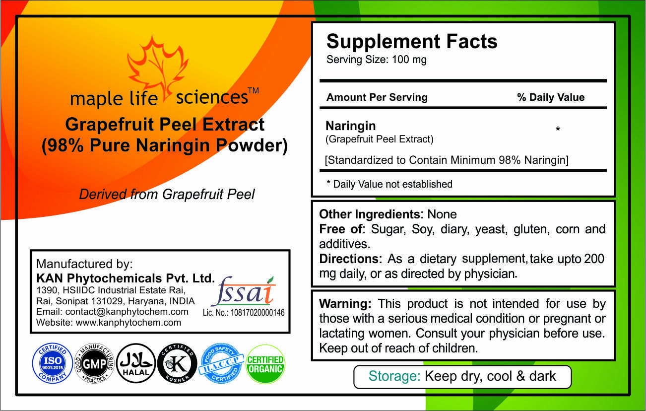 NARINGIN Grapefruit Peel Extract (98% Naringin by HPLC) Powder | eBay ...