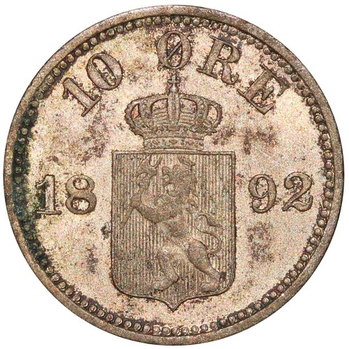 1892 Noway Oscar II 10 Ore Coin | eBay