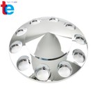 33 MM Axle Covers Spiked Front & Rear Semi Truck Wheel Chrome Hub Cover ...