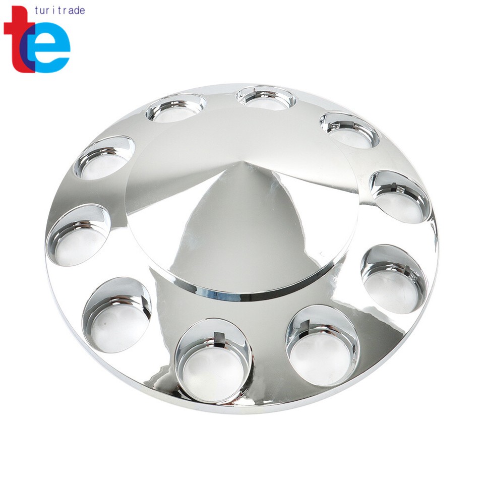 33 MM Axle Covers Spiked Front & Rear Semi Truck Wheel Chrome Hub Cover ...
