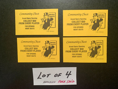 Monopoly 1996 COLLECT FROM EVERY PLAYER Community Chest Card LOT OF 4 ...