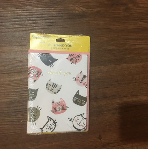Hallmark Cat Theme Thank You Cards Set Of 6 ~New Pack | eBay