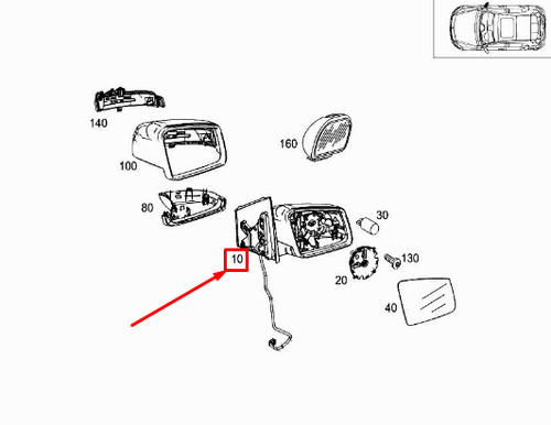 NEW MERCEDES-BENZ A W176 FRONT RIGHT SIDE WING MIRROR A1768100200 ...